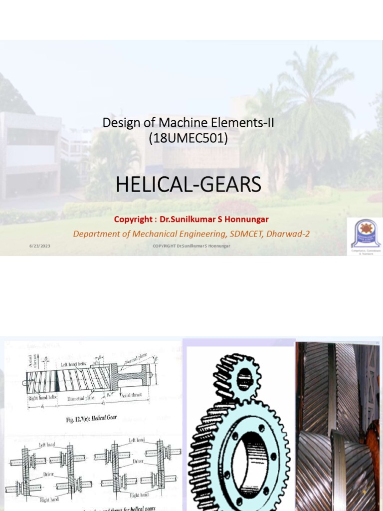 Helical Gear Design Procedure | PDF