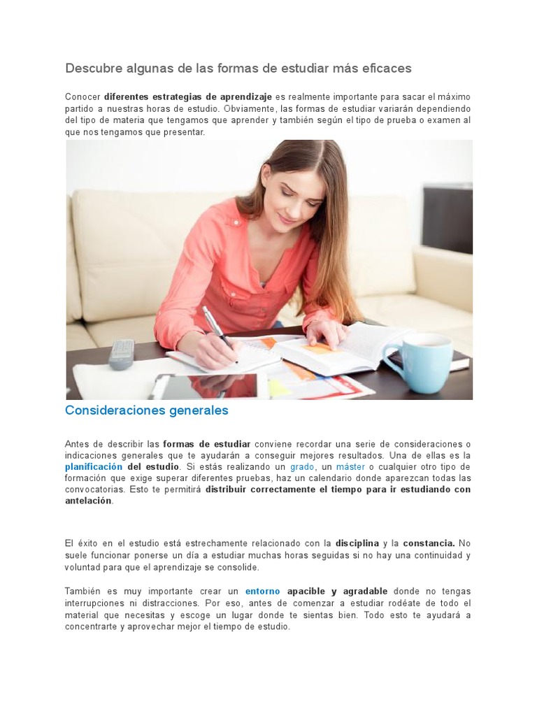 Estrategias Efectivas de Estudio | PDF | Aprendizaje | Habilidades de ...