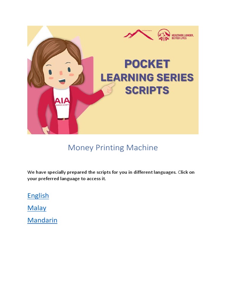 Script - Money Printing Machine | PDF | Money | Linguistics