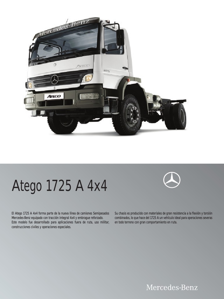 Mercedes-Benz Atego 1725 A 4x4 Ficha Técnica | PDF | Tracción en las ...