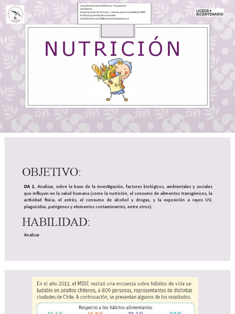 ppt nutricion | PDF | Alimentos | Nutrición