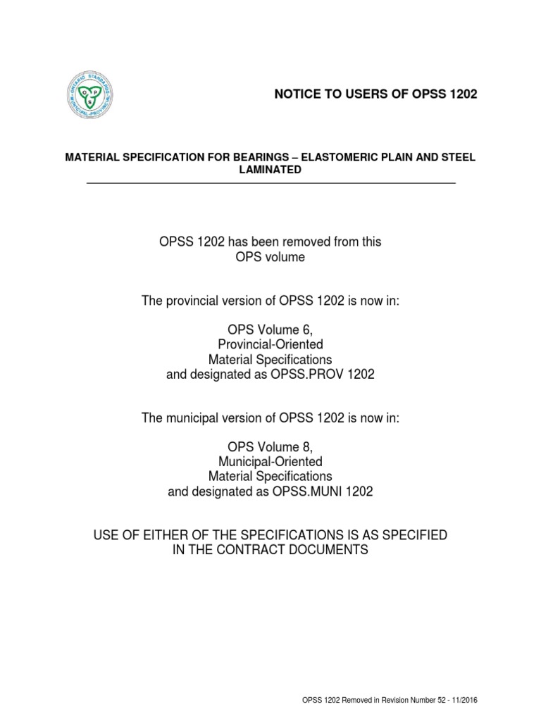 OPSS 1202 Nov16 NOTICE TO USERS | PDF
