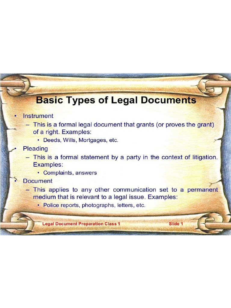Basic Types of Legal Documents | PDF