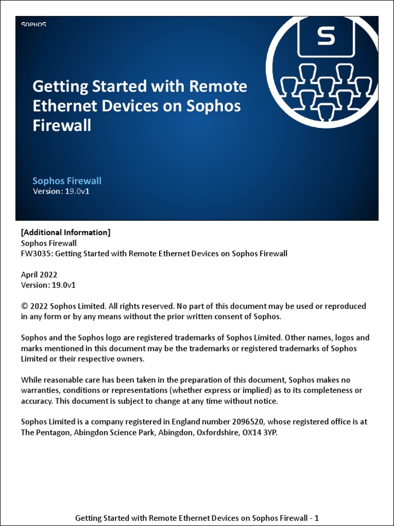 Deploying Remote Ethernet Devices on Sophos Firewall | PDF | Computer Network | Firewall (Computing)