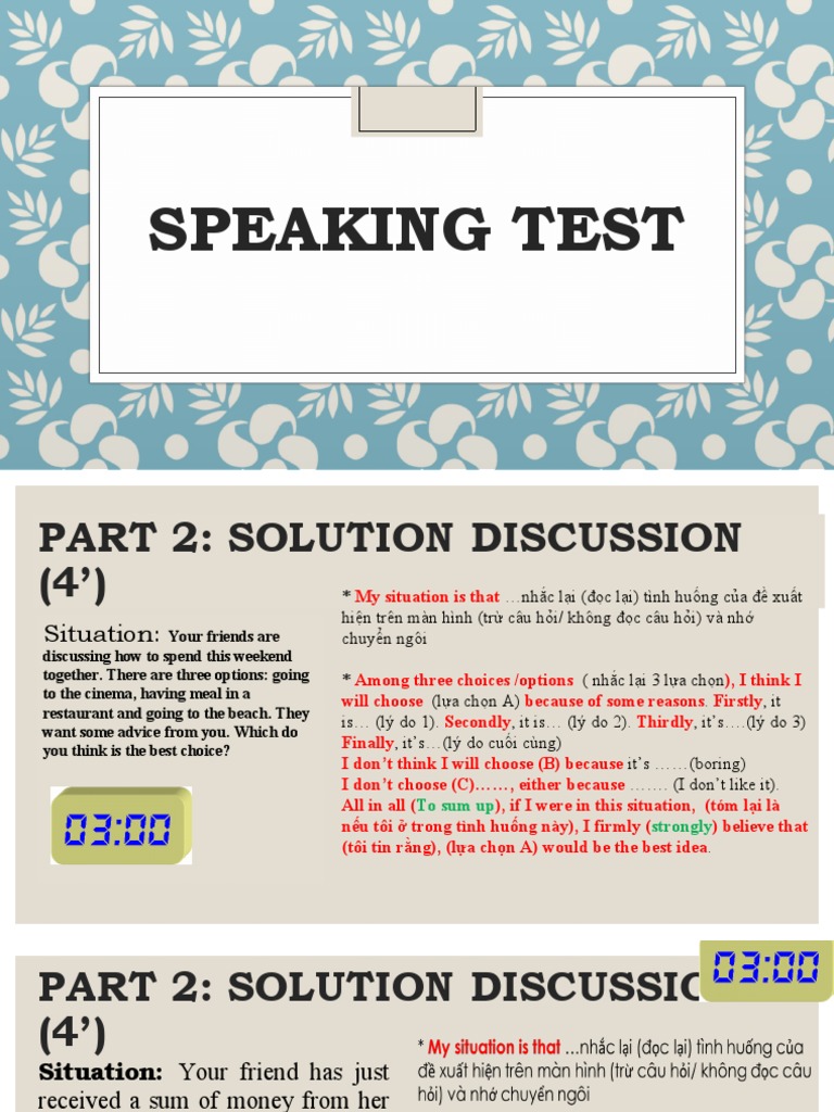 Speaking Test Part 2 | PDF