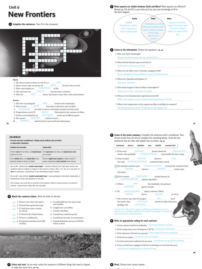 Mars Exploration Crossword and Conditional Grammar | PDF | Mars | Rover ...