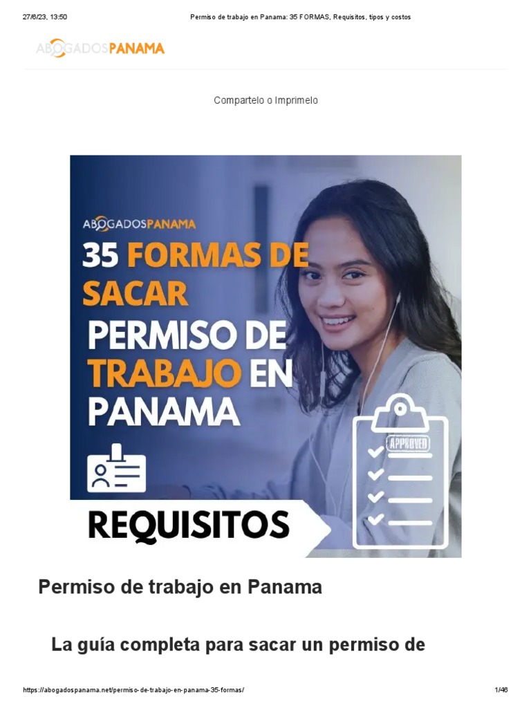Permiso de Trabajo en Panama 35 FORMAS, Requisitos, Tipos y Costos ...