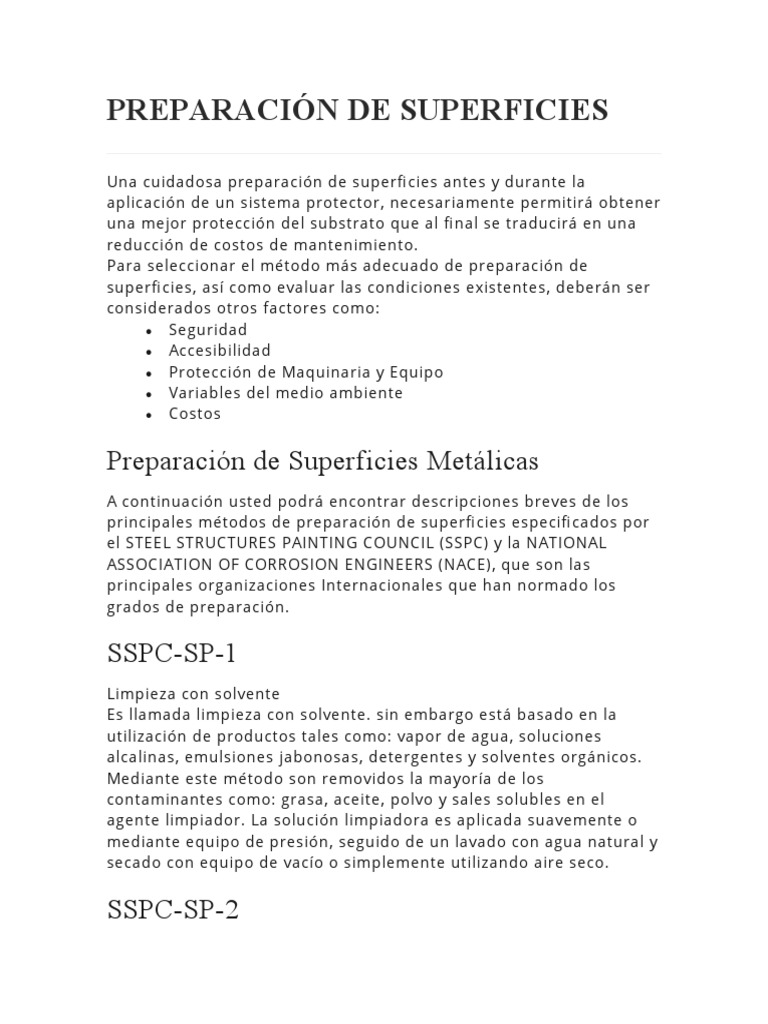 Preparacion de Superficies | PDF | Abrasivo | Pintar