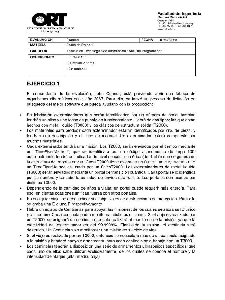 BD1 Examen Solución | PDF | Informática