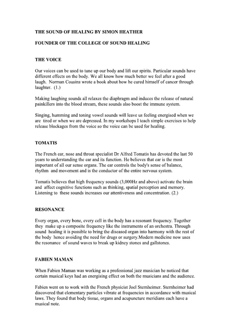 The Sound of Healing by Simon Heather | PDF