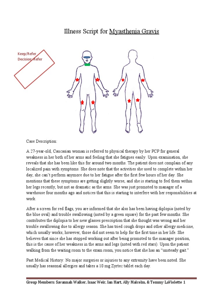Illness Script | PDF | Weakness | Human Diseases And Disorders