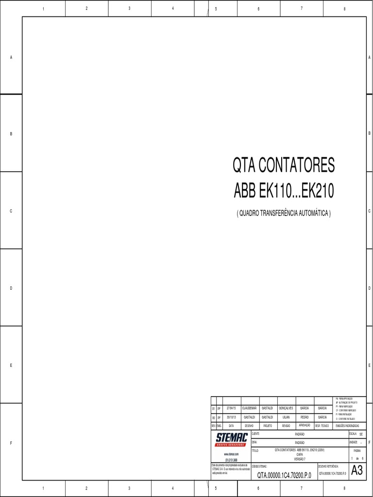 Qta Contatores ABB EK110... EK210: (Quadro Transferência Automática ...