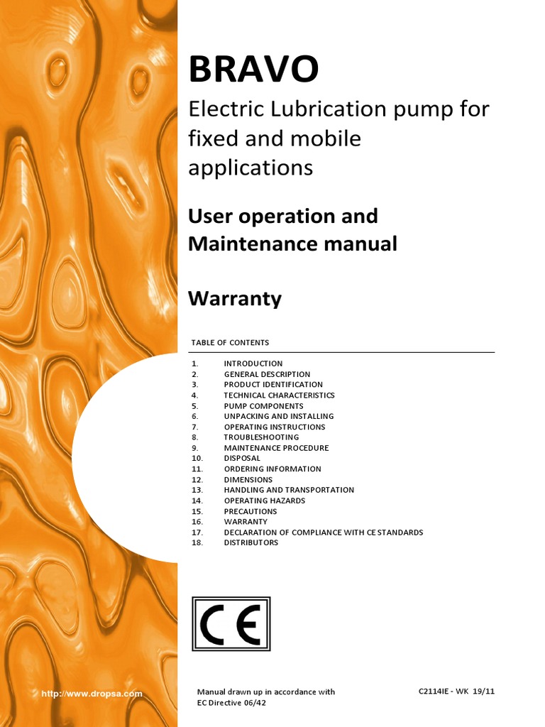 Bravo - Manuale ENG | PDF | Pump | Electrical Connector