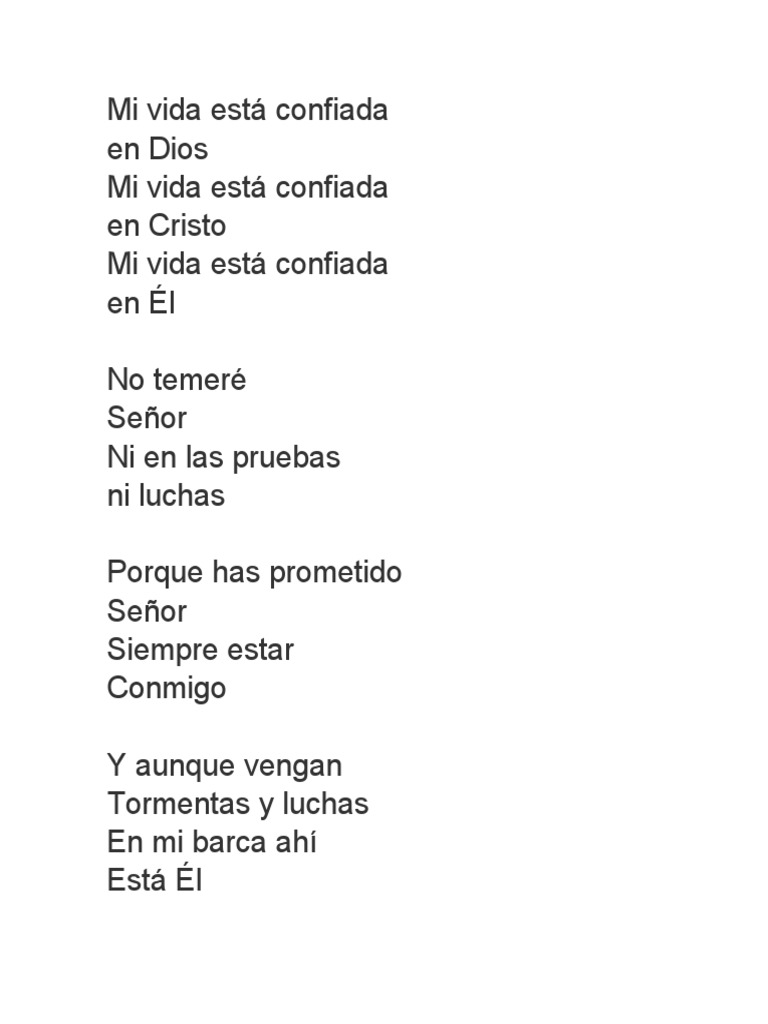 Mi Vida Esta Confiada en Dios | PDF