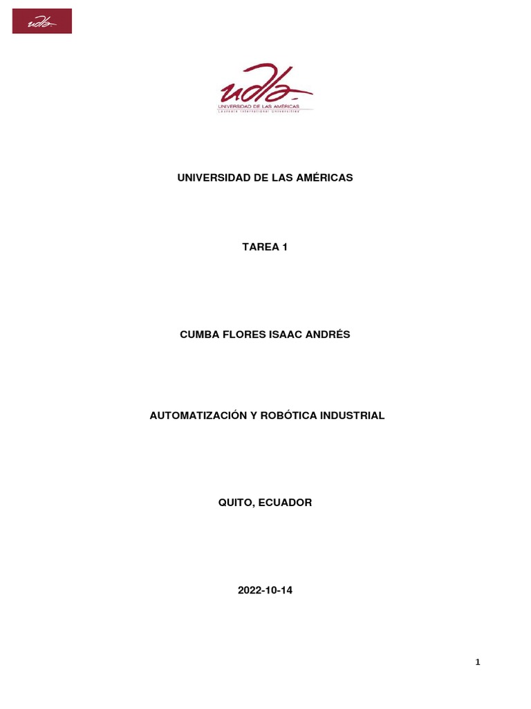 Tarea 1 Isaac Cumba | PDF | Robótica | Robot