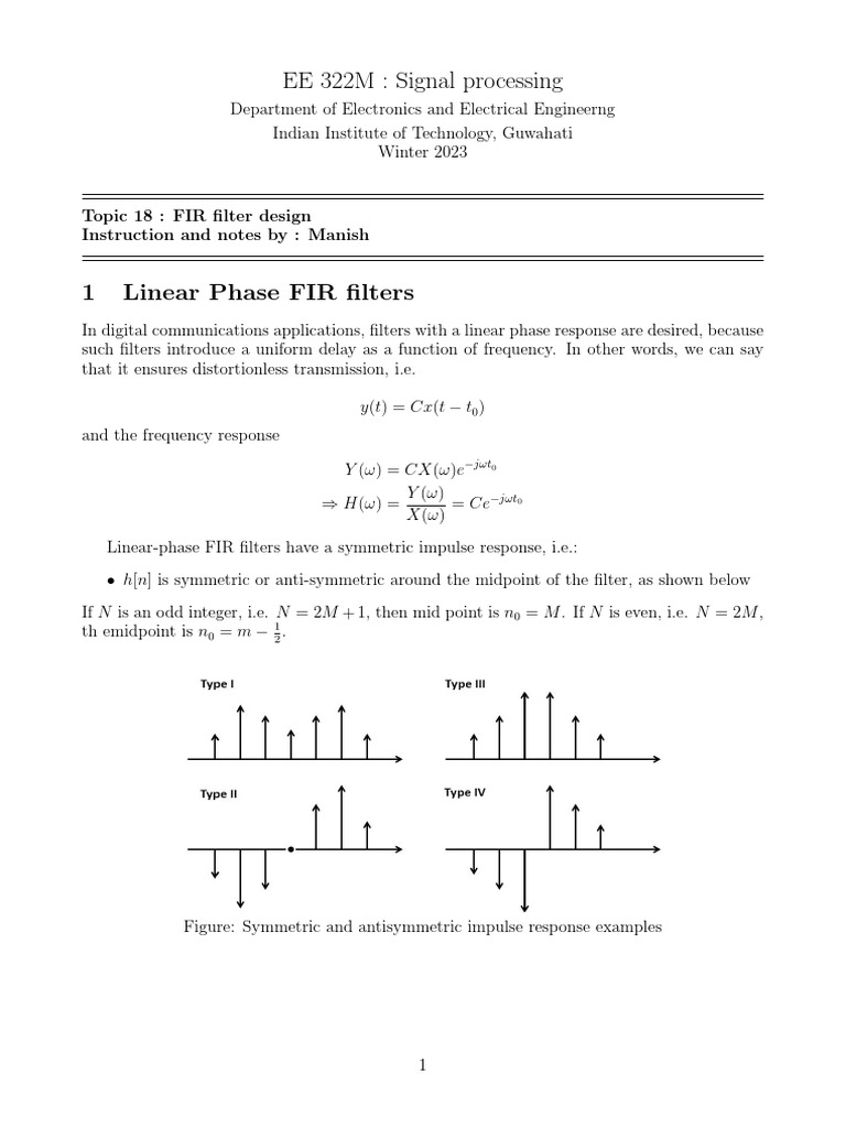 Topic18 Design of FIR Filters | Download Free PDF | Low Pass Filter | Filter (Signal Processing)