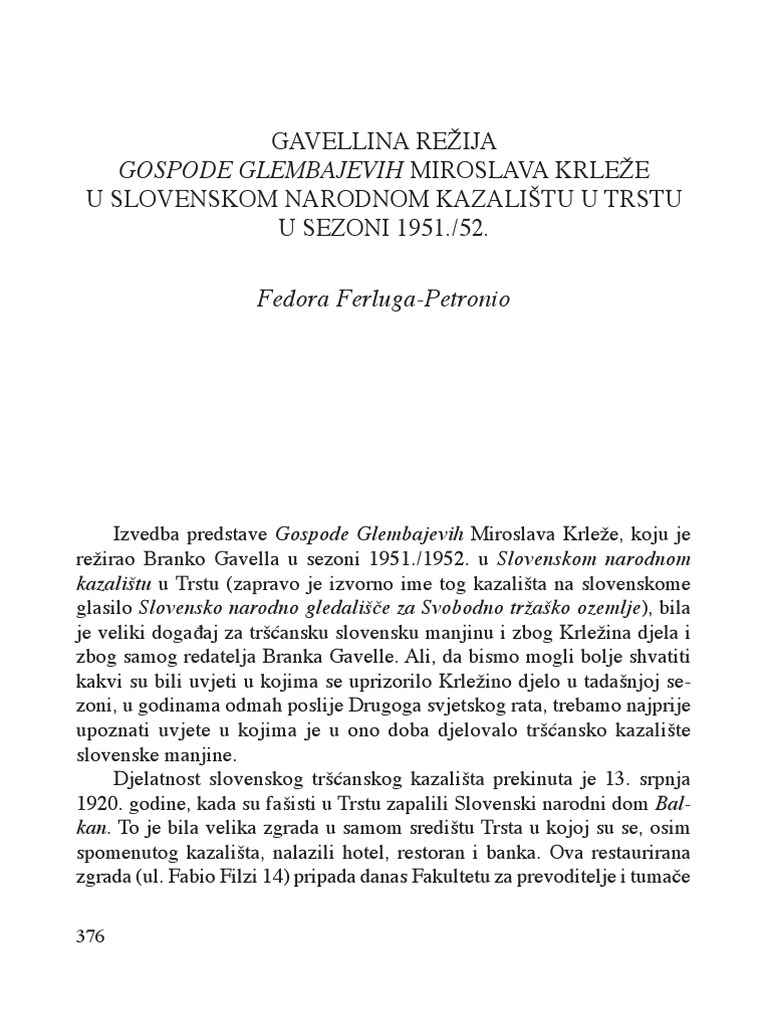 Fedora Ferluga Petronio | PDF