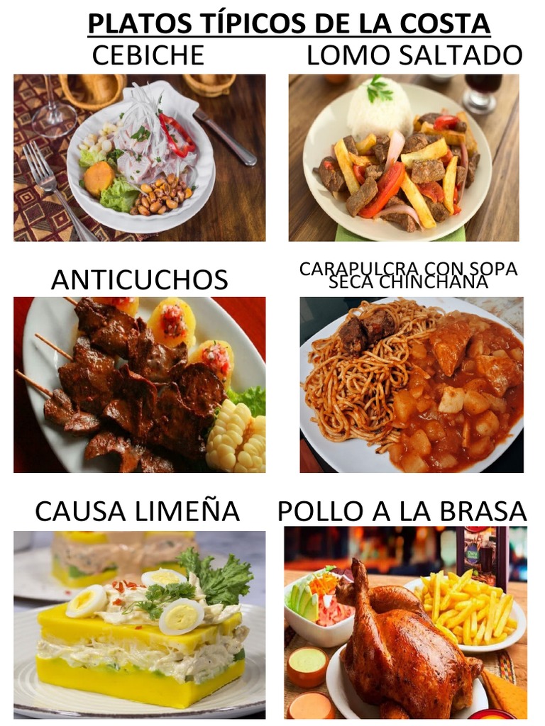 15 Platos Tipicos de La Costa, Sierra y Selva | PDF | Cocina, comidas y vino