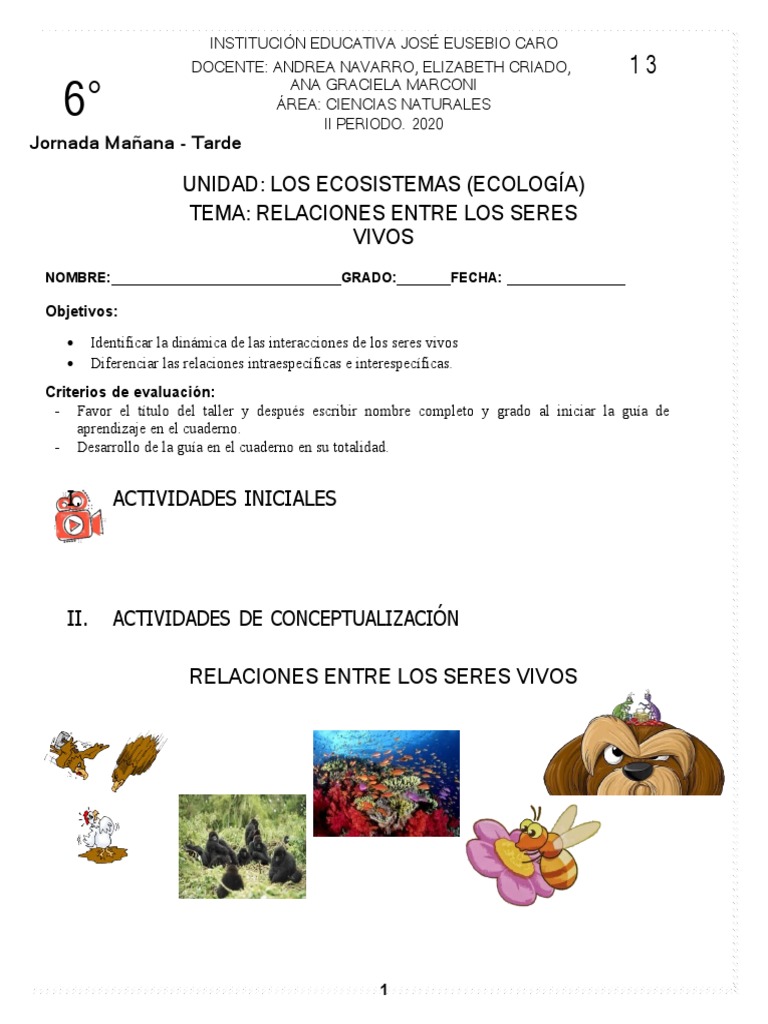Interacciones entre Seres Vivos | PDF | Biología | Ecología