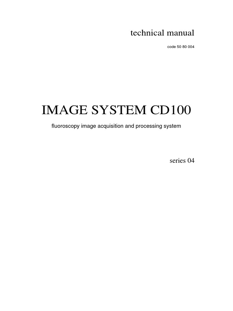 Image System CD100 Technical Man - Code 50 80 004 | PDF | Transmitter | Display Resolution