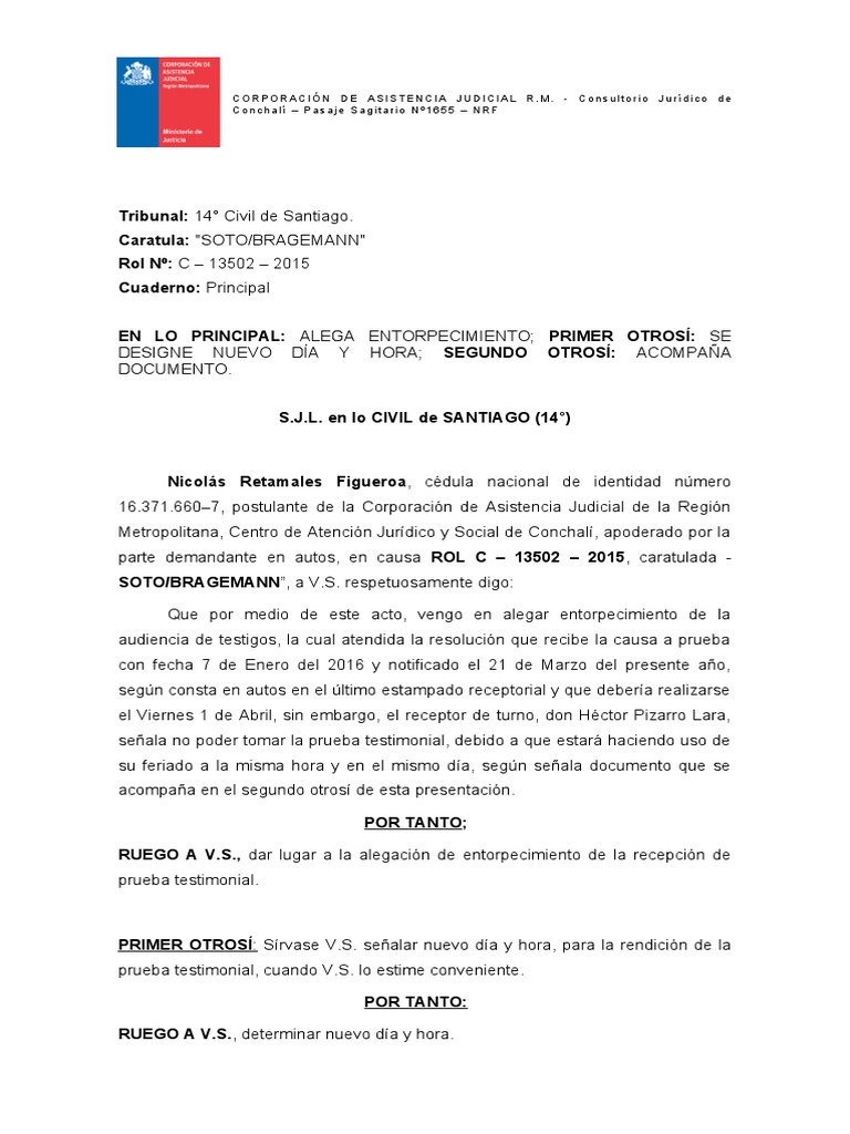 Alega Entorpecimiento | PDF