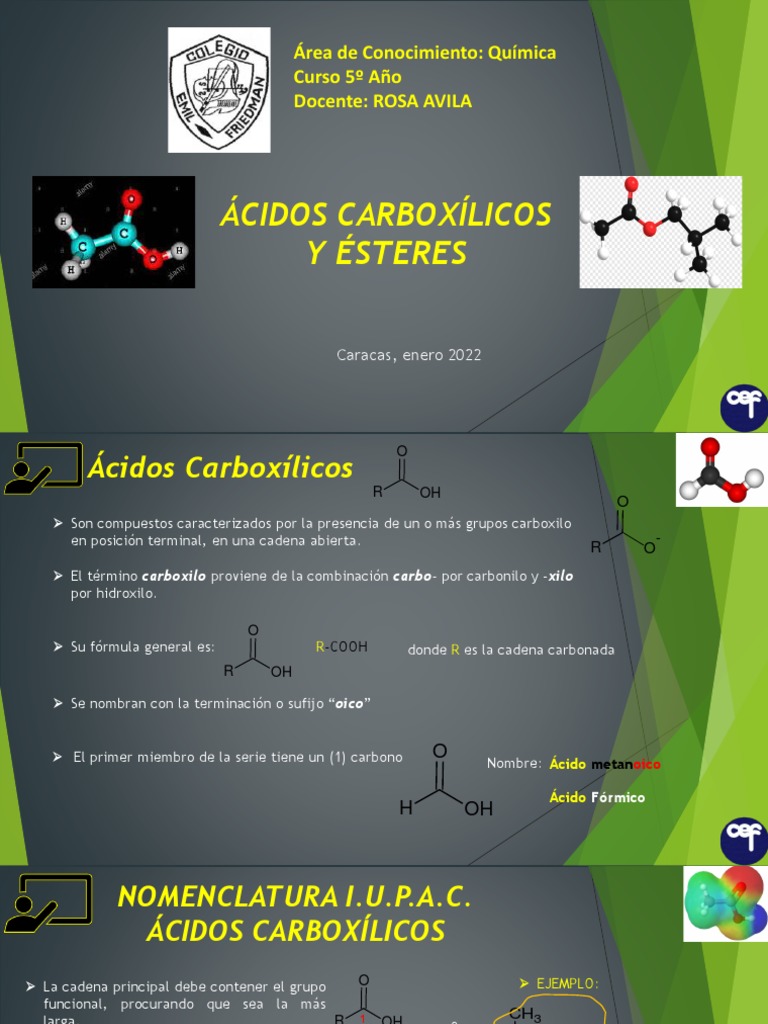 Clase Acidos Carboxilicos y Esteres | PDF | Ácido carboxílico | Ácido