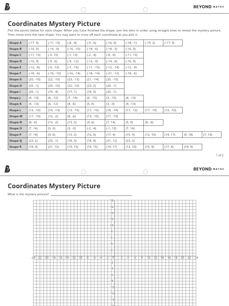 Coordinates Mystery Picture | PDF
