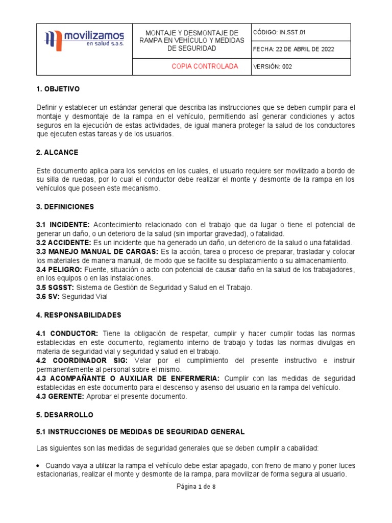 In SST 01 | PDF | Seguridad vial