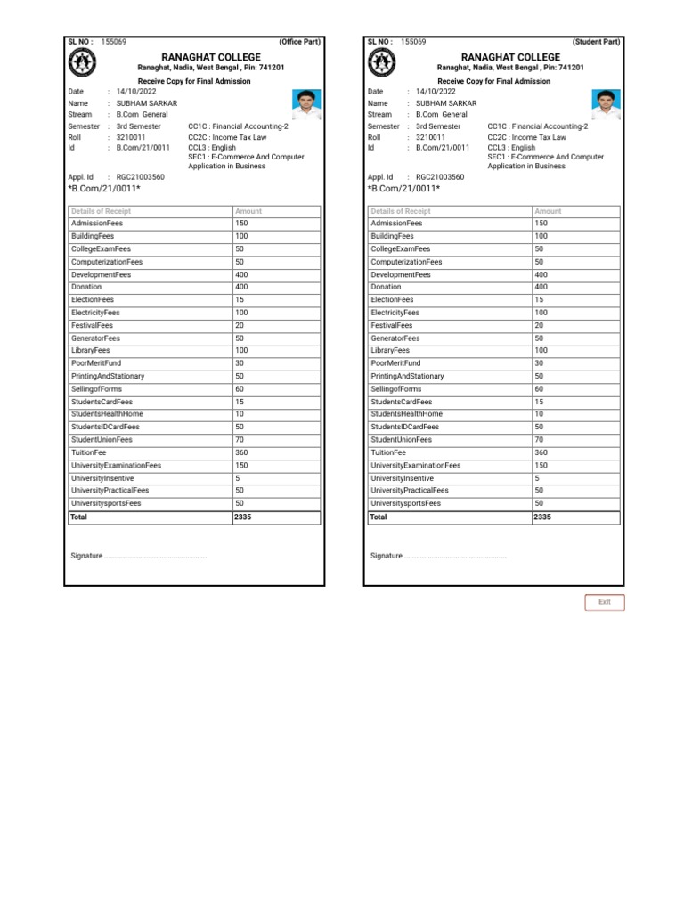 Invoice Receipt 3rd Sem | PDF | Receipt | Public Finance