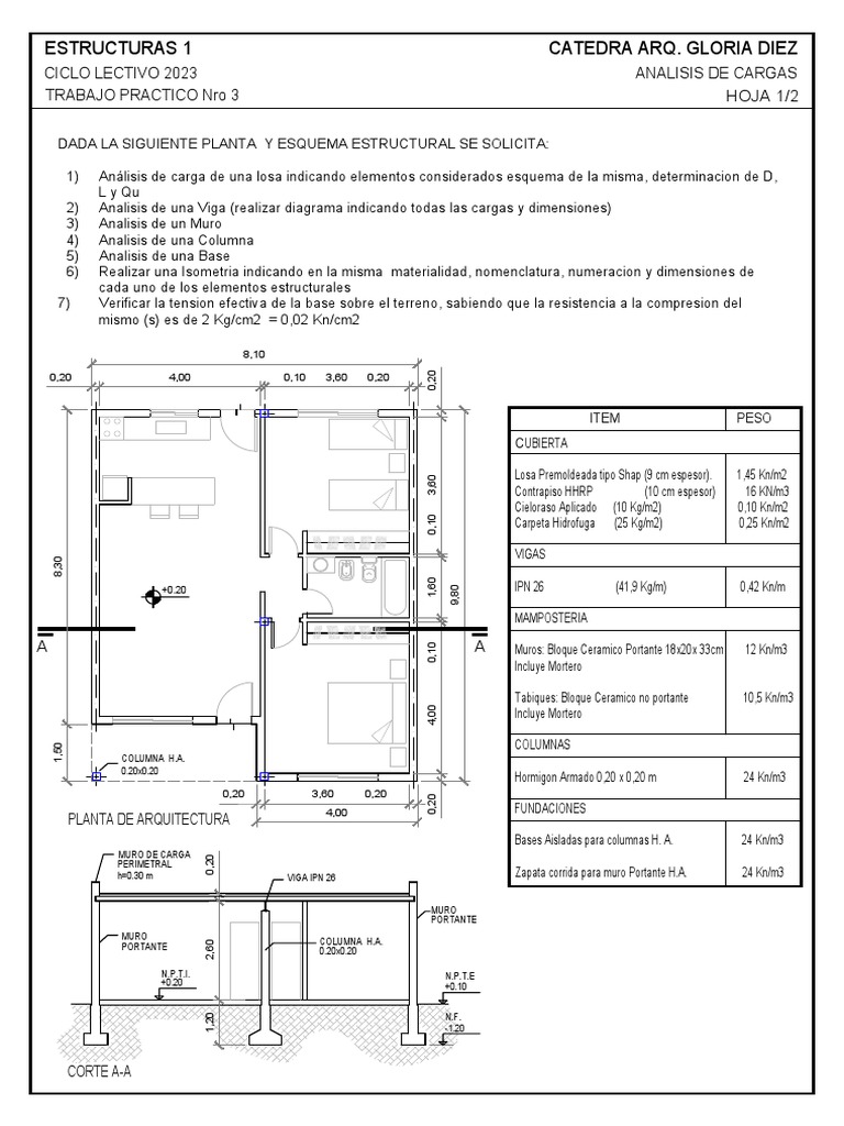 Análisis de Cargas en Estructuras 2023 | PDF | edificio | Componentes