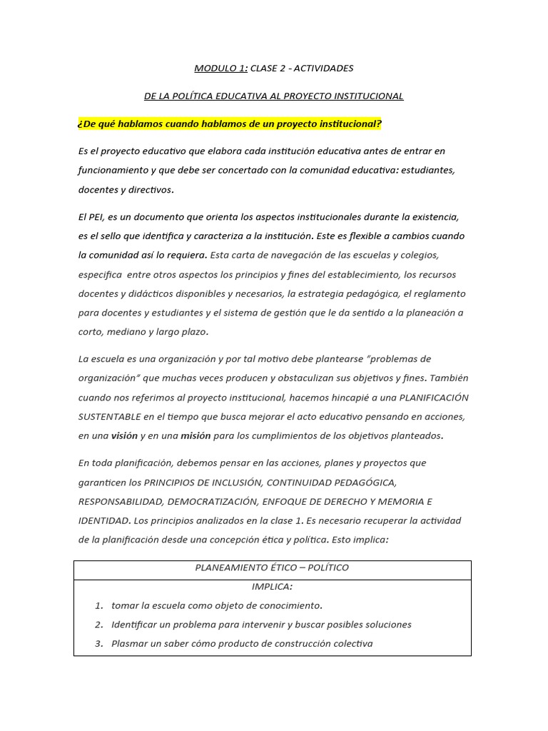 MODULO 1 - ACTIVIDAD 2. Marcos Normativos y Principios Que Orientan El Plan Educativo ...