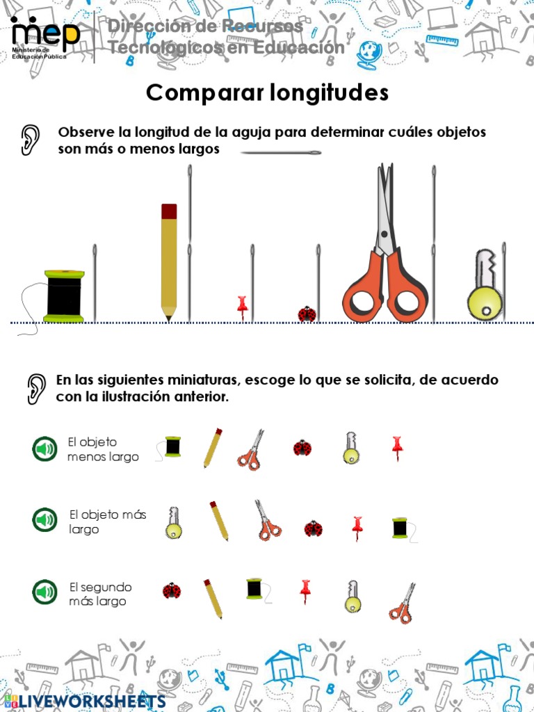 Comparar Longitudes: Observe La Longitud de La Aguja para Determinar ...