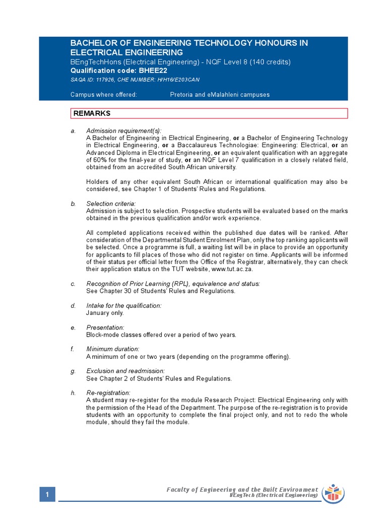 BEngTech Honours in Electrical Engineering | PDF | Regression Analysis ...