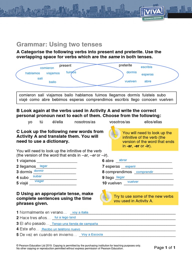 Y8 Spanish - Module 1 Revision Worksheet HW | PDF | Cognitive Science ...
