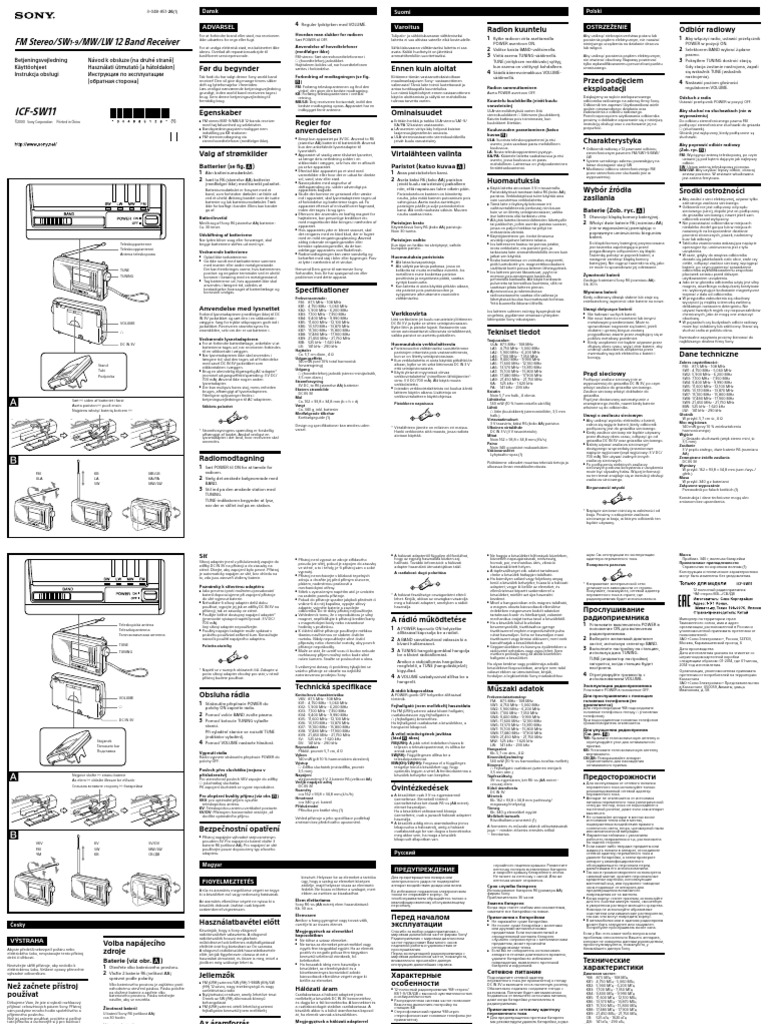 Sony ICF-11 Manual | PDF