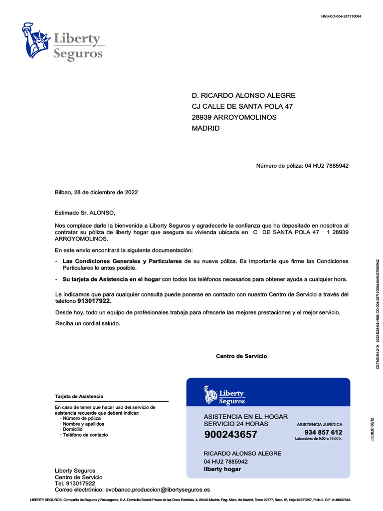 Seguro Liberty | Descargar gratis PDF | Seguro | Reaseguro