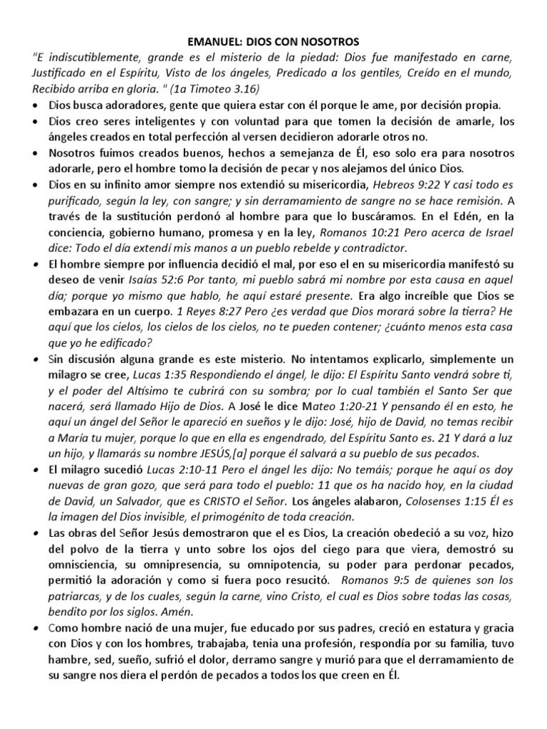 Emanuel Dios Con Nosotros | PDF | Jesús | Pecado