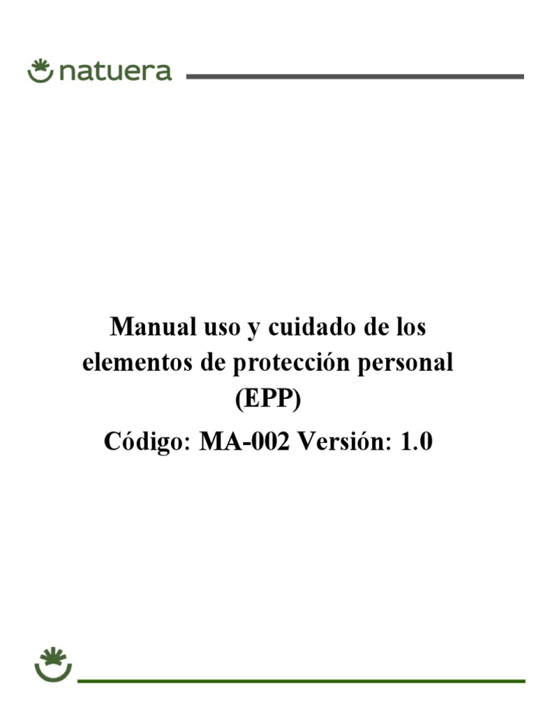 MA-002 Manual Uso y Cuidado de EPP V1.0 | PDF | Informática