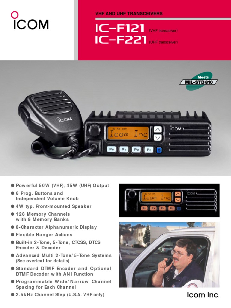 Icom IC-F121 IC-F221 Brochure | PDF | Very High Frequency | Ultra High ...