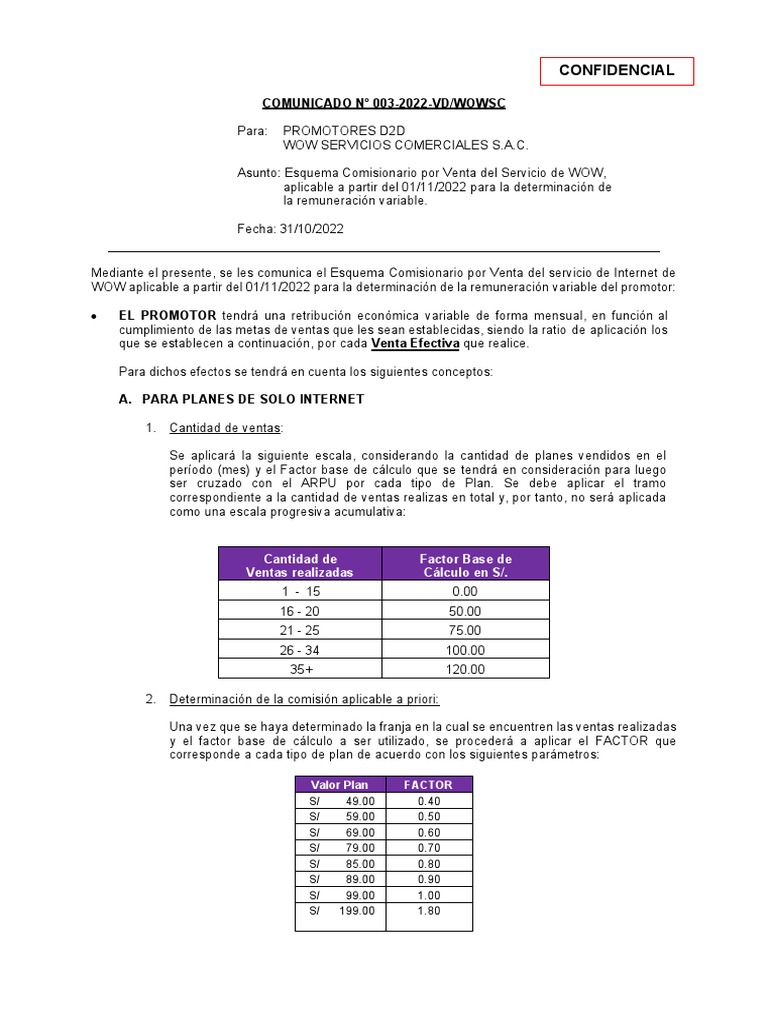CC Promotores D2D N 003-2022-VDWOW | PDF