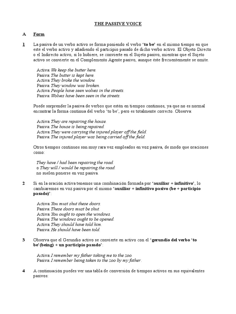 La Voz Pasiva 2 | PDF | Linguistics | Grammar