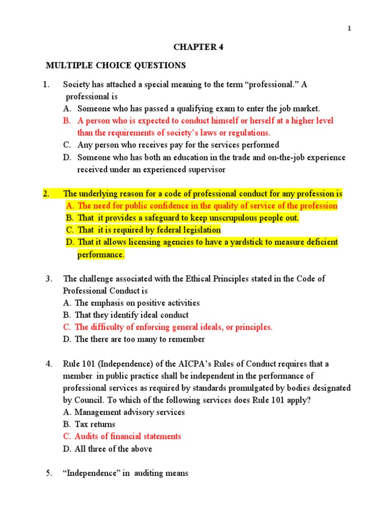 CHAP 4.professional Ethics | PDF | Certified Public Accountant | Accounting