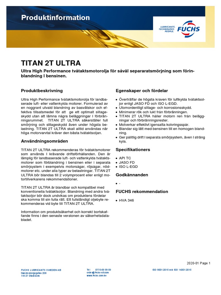 Fusch Titan 2T Ultra Se-1 | PDF