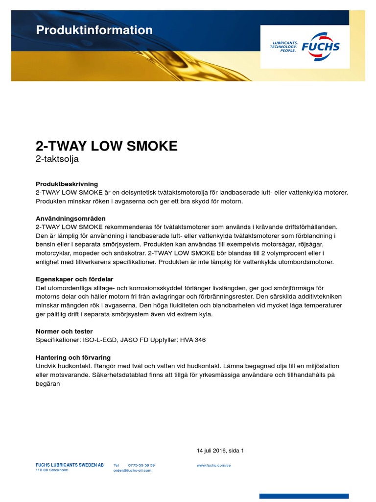 Fusch 2-T Way Low Smoke | PDF