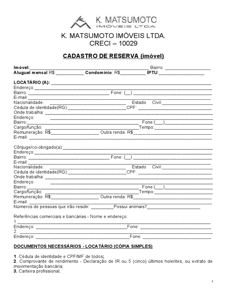 Cópia de Ficha de Reserva (10) | PDF | Lei Civil (Lei Comum) | Governo e personalidade