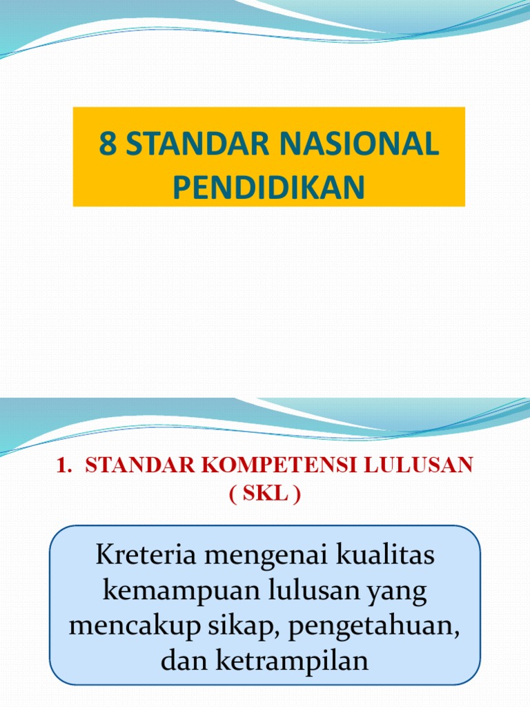 8 Standar Nasional Pendidikan | PDF