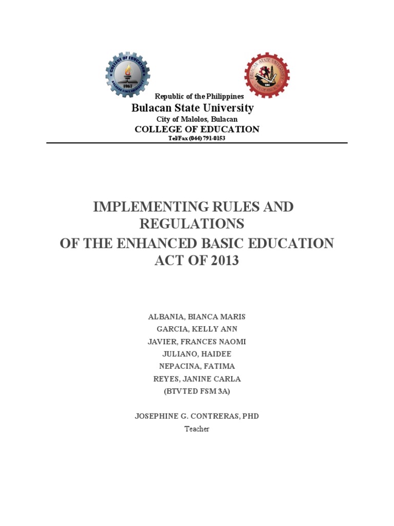 Ra 10533 | PDF | Teachers | Curriculum