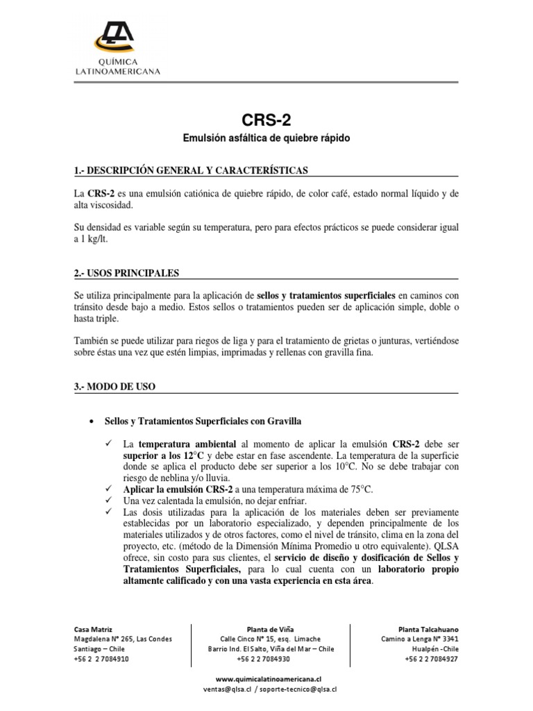 CRS 2 | PDF | Emulsión | Naturaleza