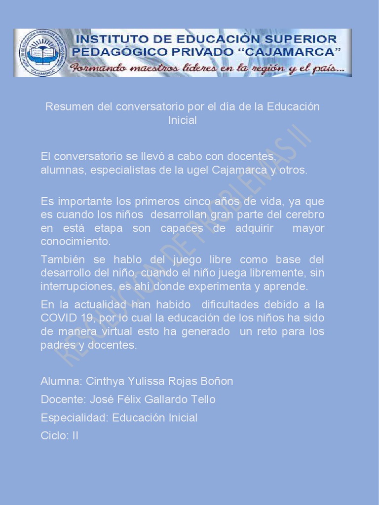 Conversatorio Por El Día de La Educación Inicial | PDF | Bienestar Conversatorio Por El Día de La Educación Inicial | PDF | Bienestar