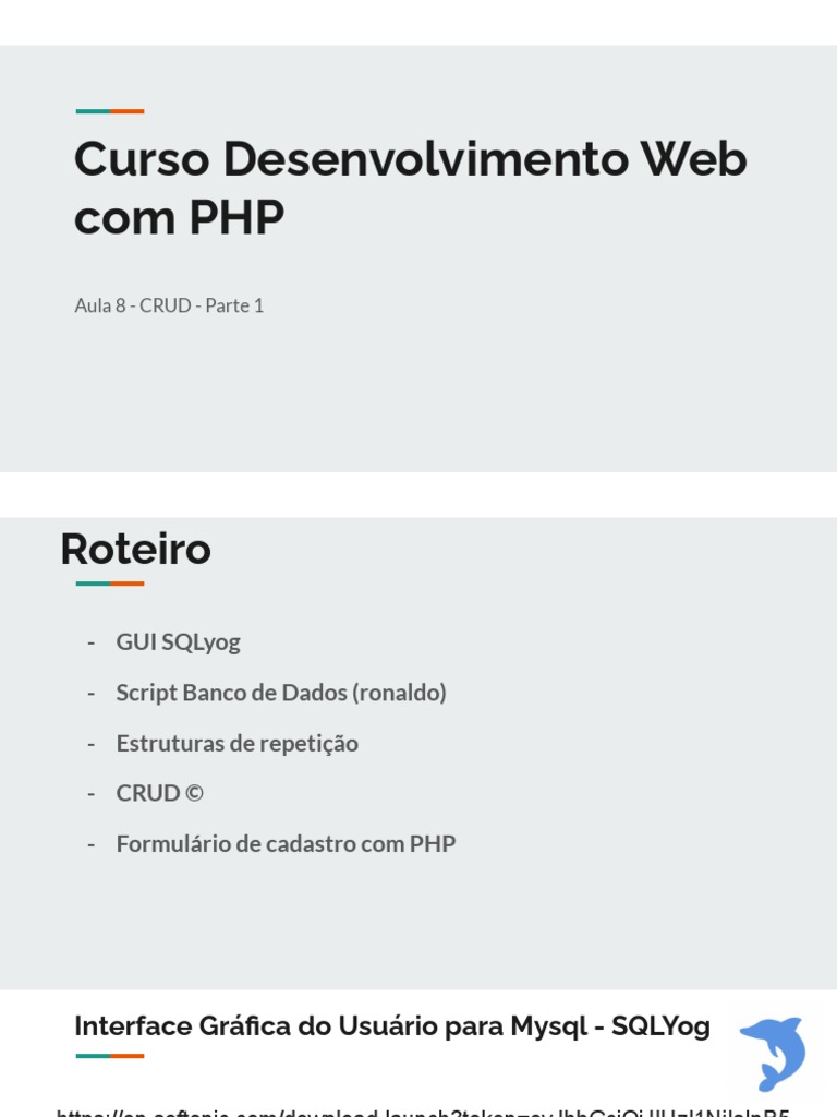 Aula 8 - Curso Desenvolvimento Web Com PHP | PDF